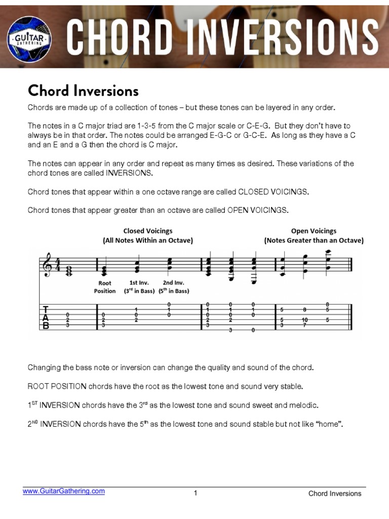 Chord Inversions | PDF | Chord (Music) | Pitch (Music)
