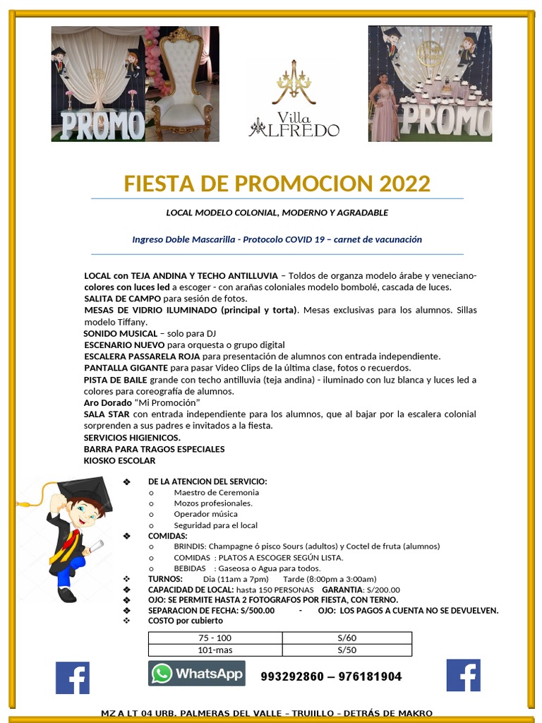 Proforma Villa Alfredo 2022 Promocion | PDF