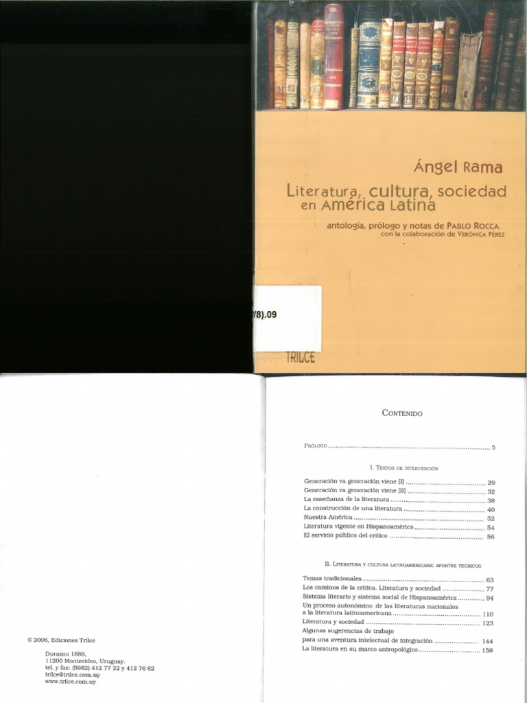Angel Rama Literatura Cultura y Sociedad en AmericaLatina PDF | PDF