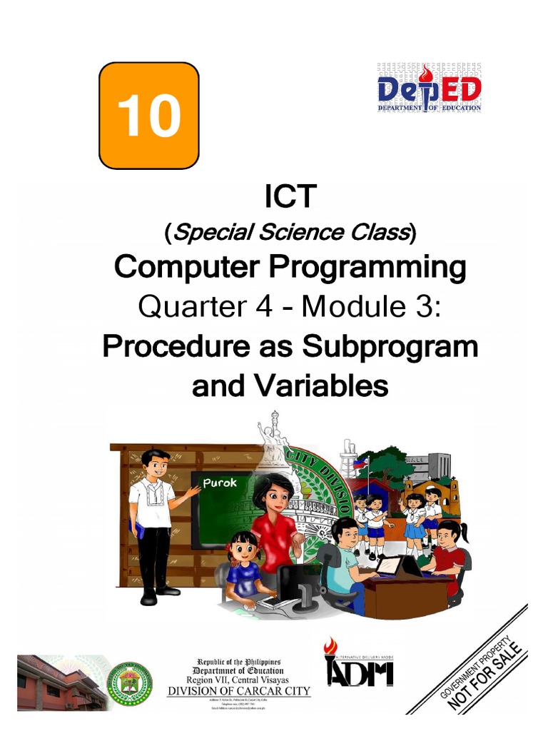 Ssc Gr10 Ict Q4 Module 3 Wk 3 4 V 01 Cc Released 29may2021 Pdf Subroutine Parameter