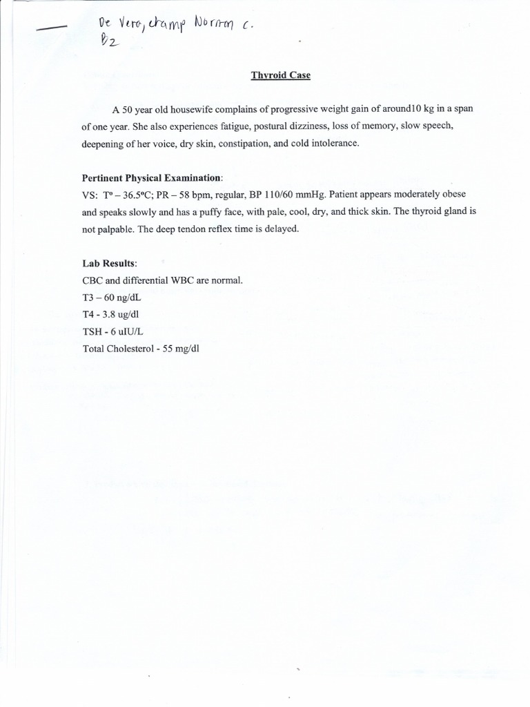 PHYSIO Case Thyroid | PDF