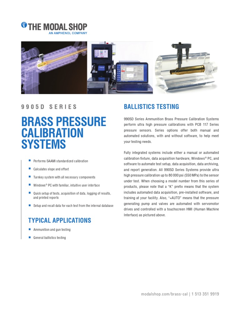 9905D Series Brass Calibration System Datasheet DS 0105 | PDF | Calibration | Data Acquisition