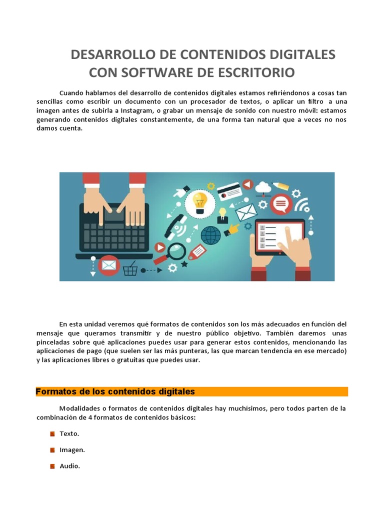 Desarrollo de Contenidos Digitales Con Software de Escritorio | PDF | Software | Imagen