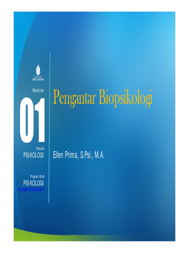 Pengantar Biopsikologi oleh Ellen Prima | PDF
