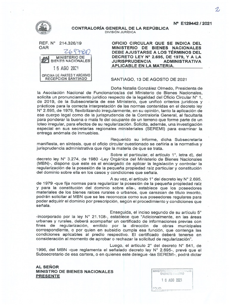 Dictamen 129442.2021 CGR | PDF