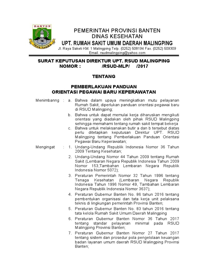 SK Pemberlakuan Panduan Orientasi 2 | PDF