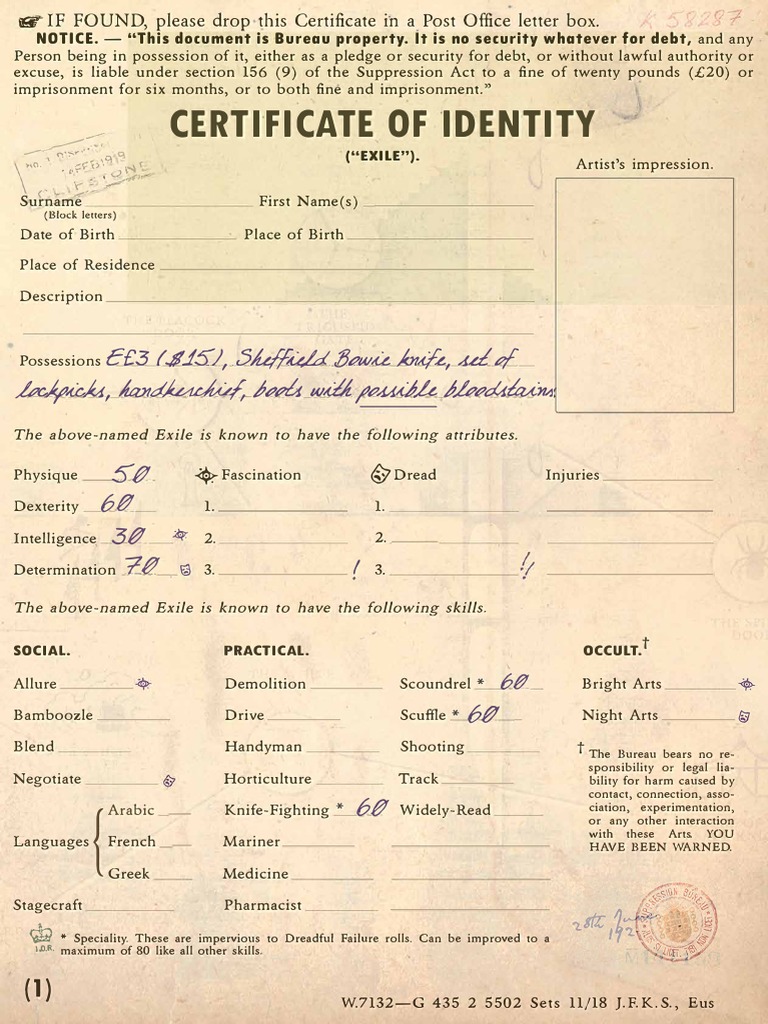 Certificate of Identity for Exile | PDF | Crimes | Crime & Violence