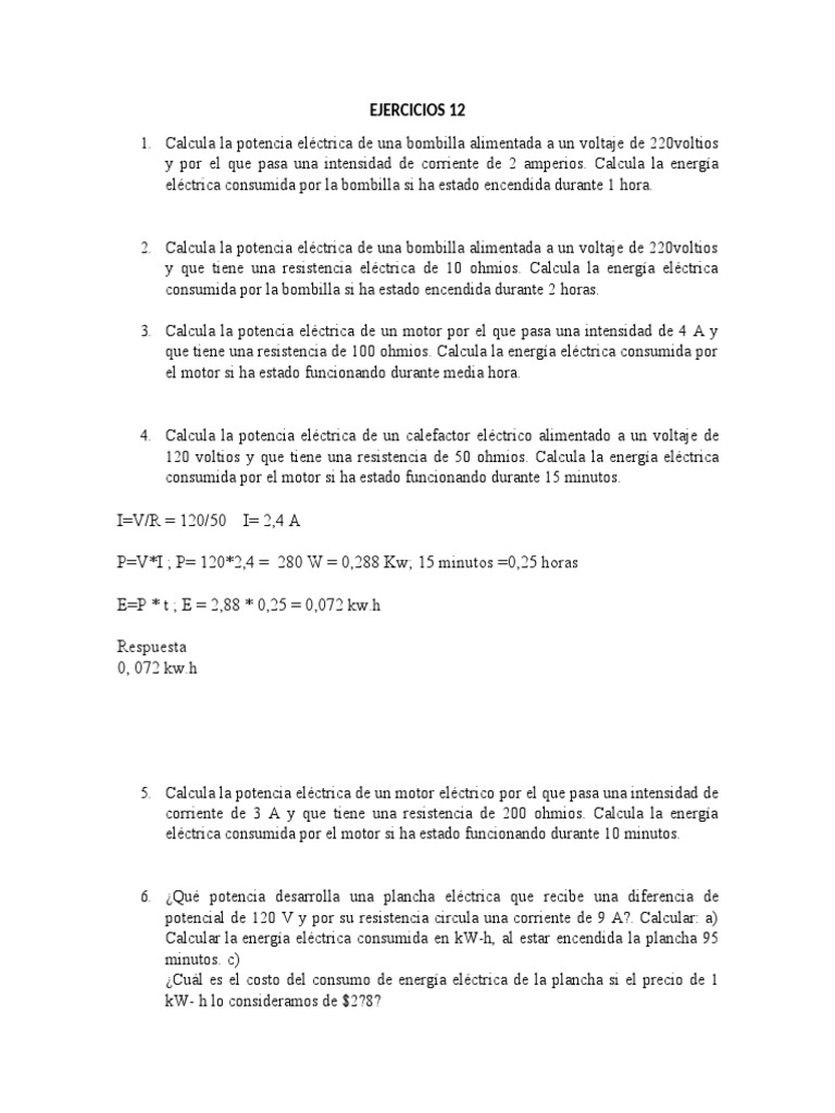 Ejercicios 12 | PDF | Hogar, jardinería y bricolaje