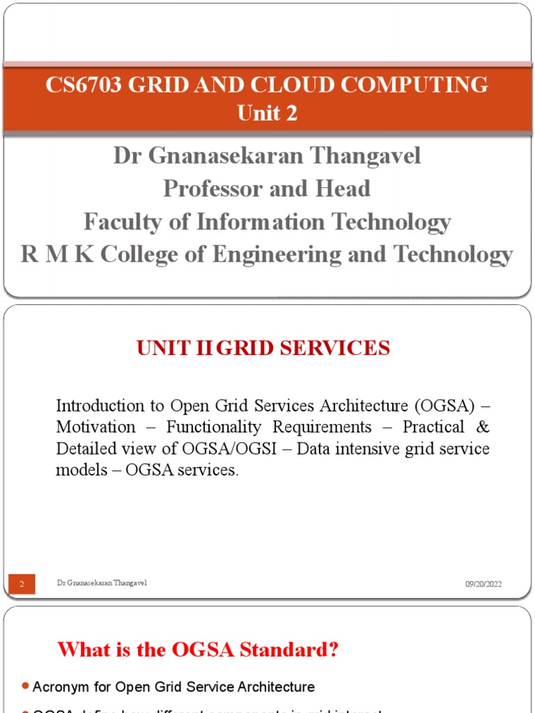 CS6703 GRID AND CLOUD COMPUTING OGSA STANDARDS | PDF | Grid Computing | Web Service