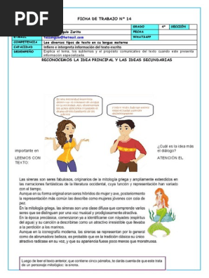 Hojas De Trabajo De La Idea Principal De Comprensión De Lectura