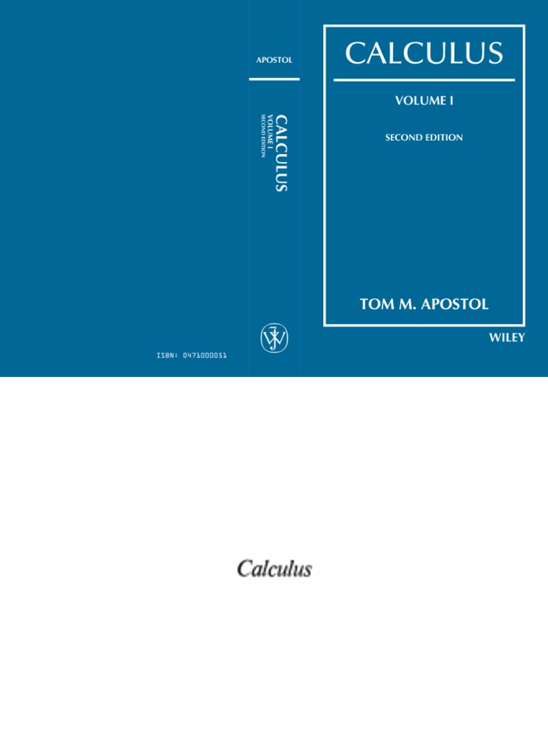 Tom M. Apostol - Calculus, Volume 1 - One-Variable Calculus With An ...