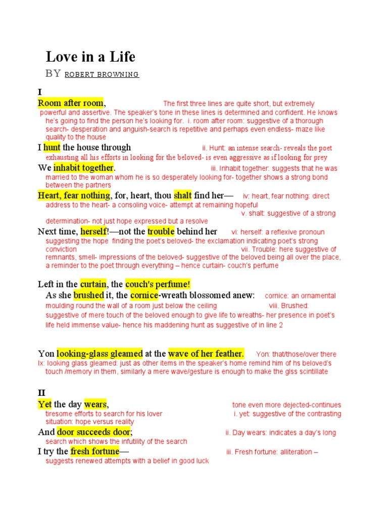 Love in A Life - Notes | PDF