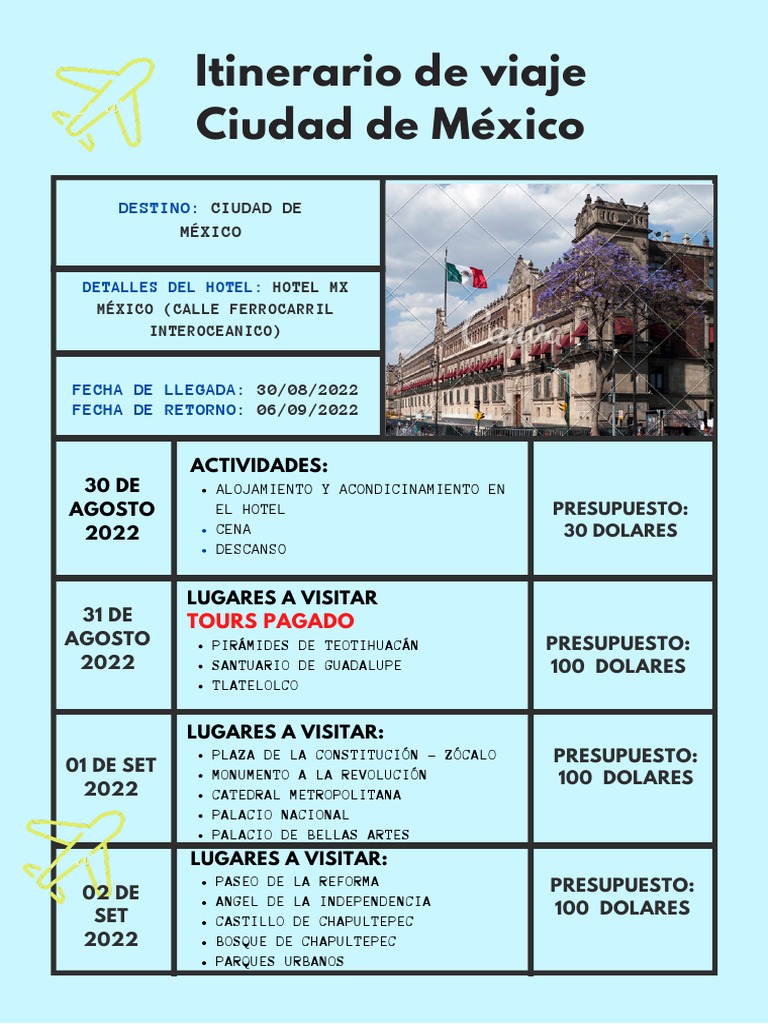 Itinerario de Viaje | PDF | Edificios y estructuras