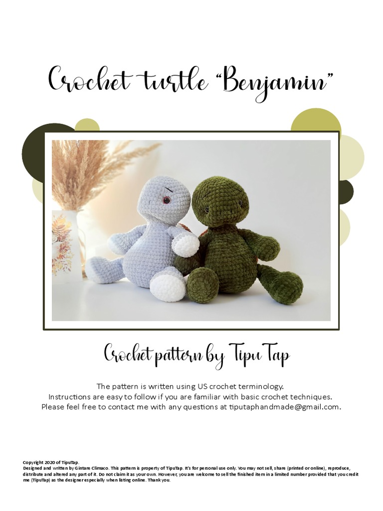 Crochetpatternturttle Benjamin | PDF | Crochet | Yarn
