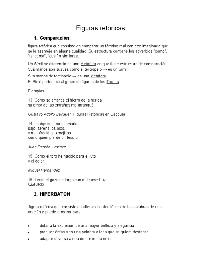 Guía de Figuras Retóricas | PDF | Metáfora