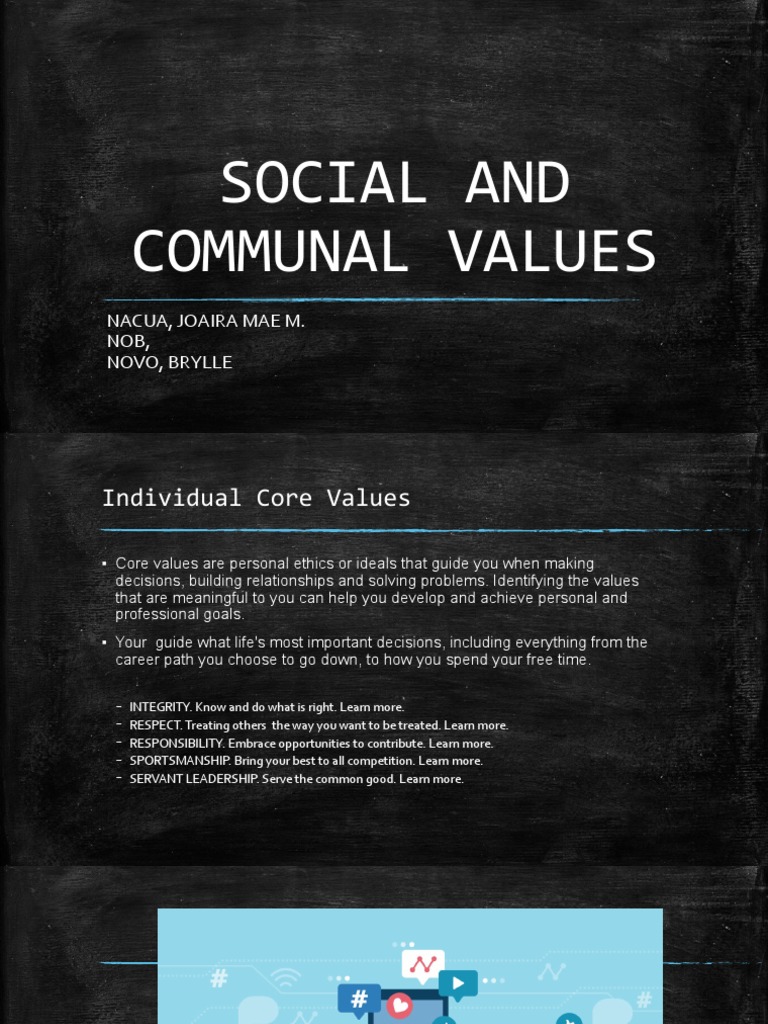 Social and Communal Values | Download Free PDF | Community | Society