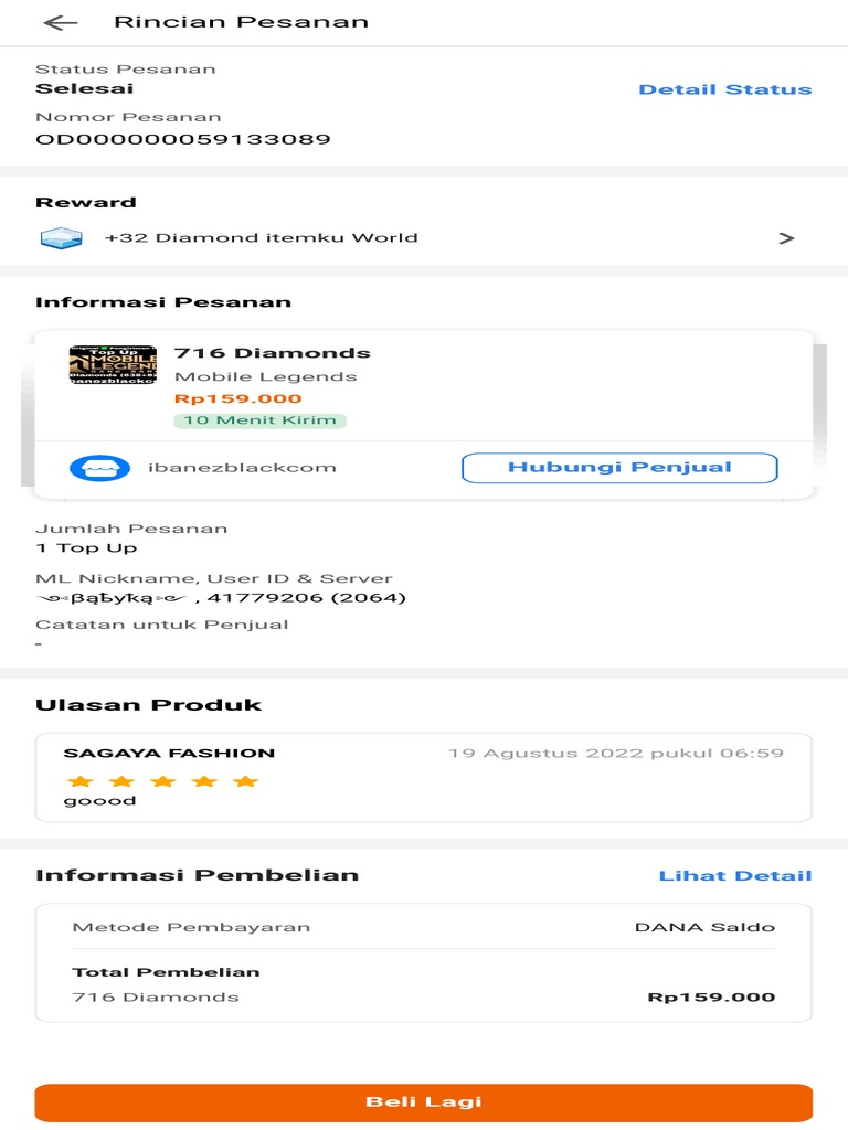 Riwayat Pembelian Itemku | PDF