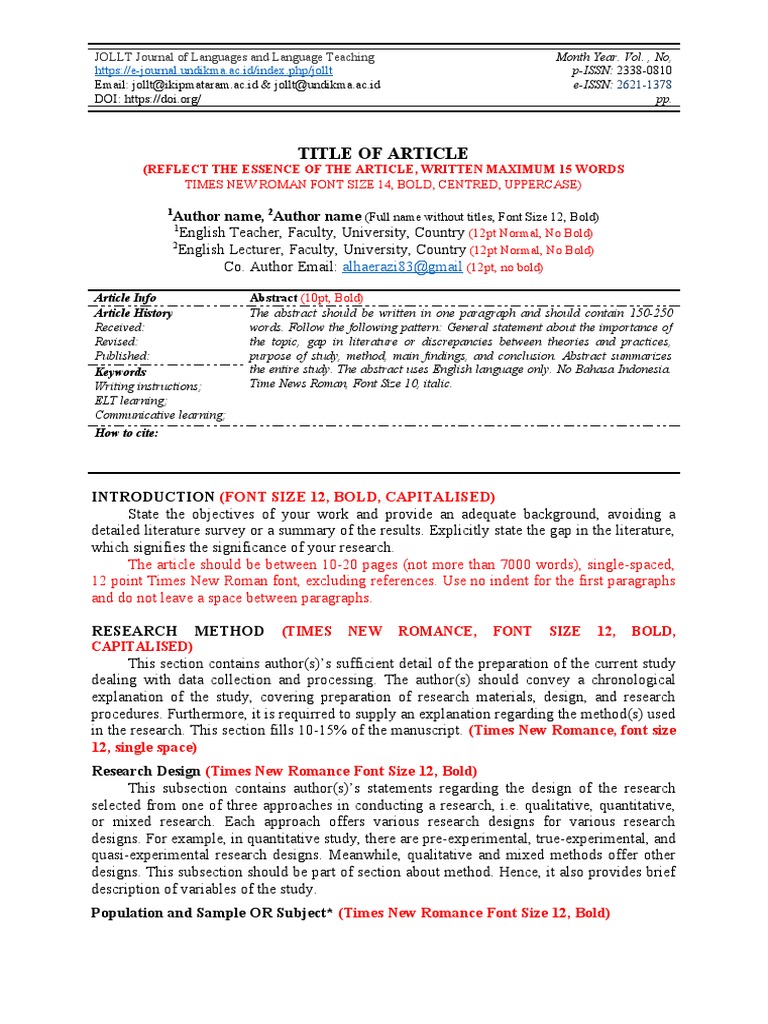 Template JOLLT 2020 | PDF | Data Analysis | Data