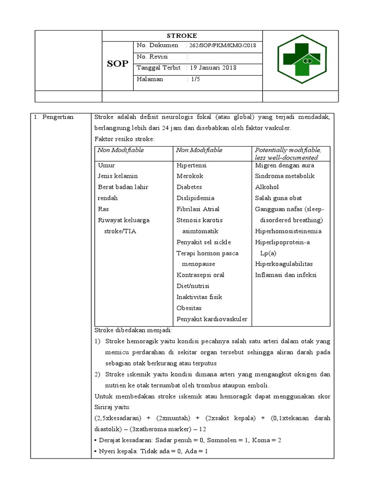 Sop Stroke Pdf