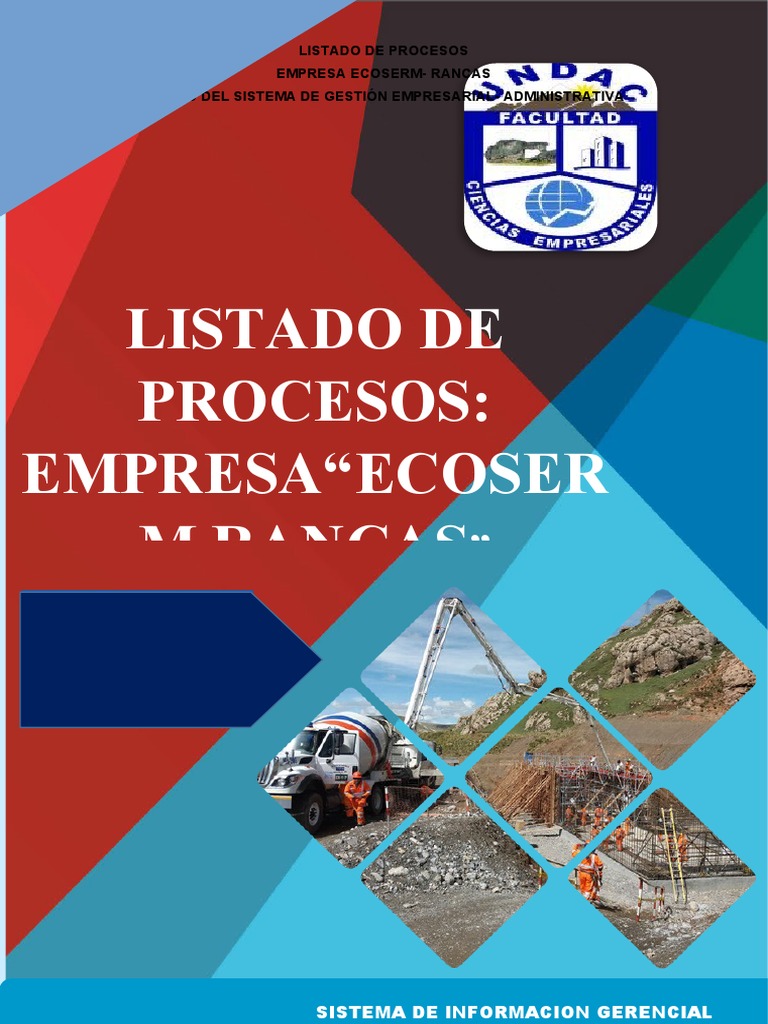 Listado de Procesos - Empresa Ecoserm Rancas - Sistema de Informacion ...