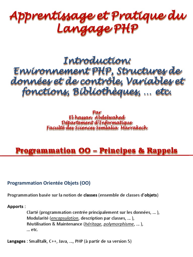 C2 - PHP Notions de Base | PDF | PHP | Variable (informatique)