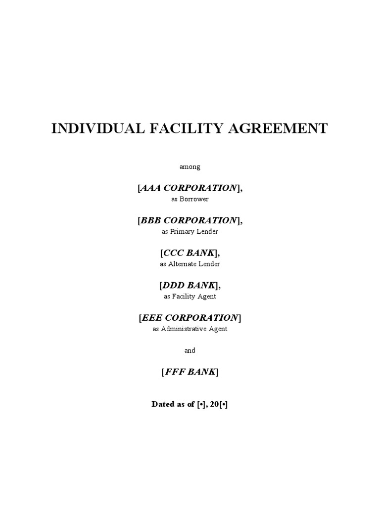 Individual Facility Agreement | PDF | Interest | Finance & Money Management