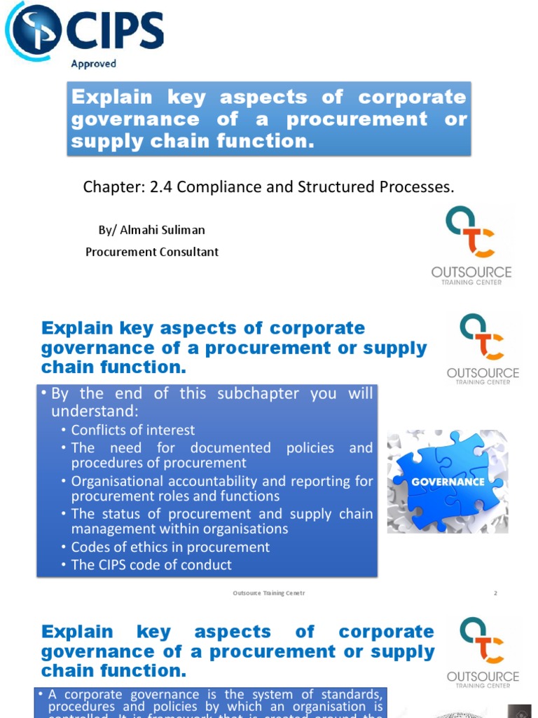 CIPS L4M1.3.1 Governance | PDF | Procurement | Supply Chain