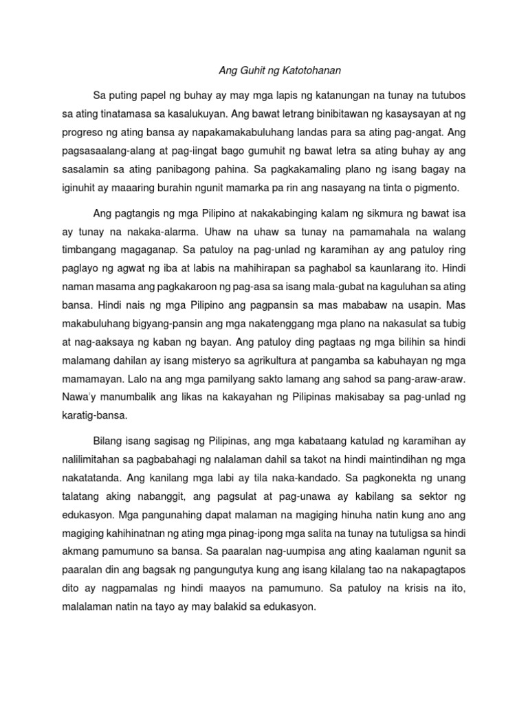 Ang Guhit NG Katotohanan | PDF