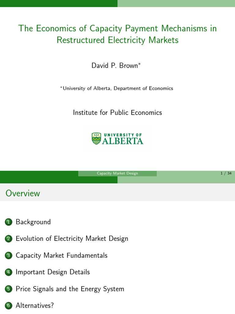 Capacity Markets Presentation | PDF | Market (Economics) | Renewable Energy