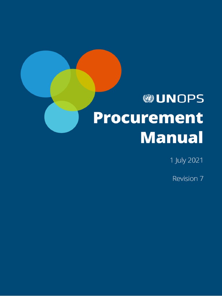 UNOPS Procurement Manual 2021 en | PDF