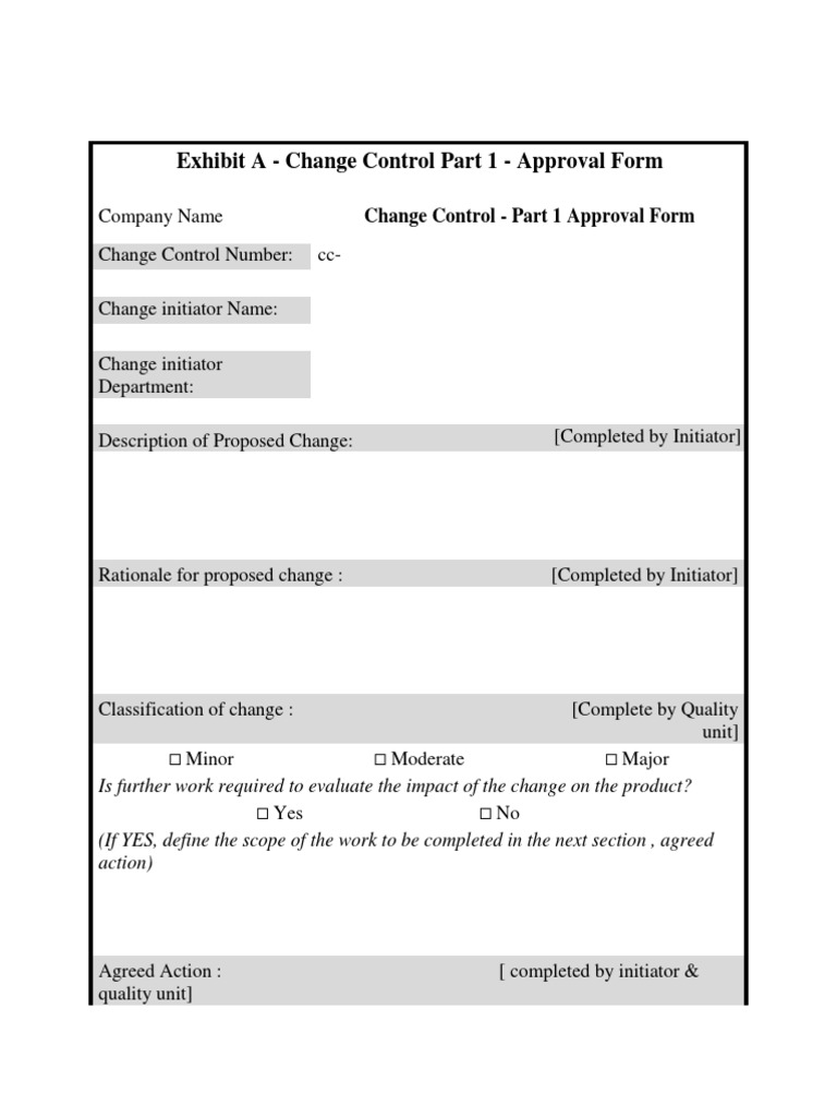 Change Control Approval Form | PDF
