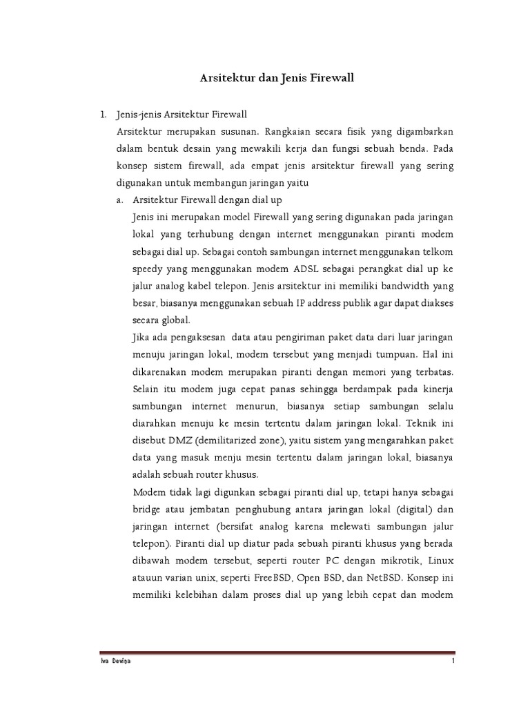Firewall-Arsitektur Dan Jenis Firewall | PDF Firewall-Arsitektur Dan Jenis Firewall | PDF