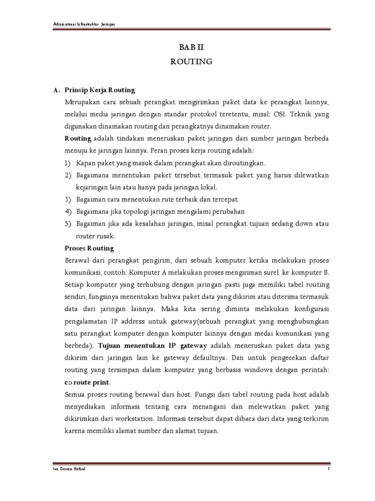 BAB II. Jenis Routing | PDF