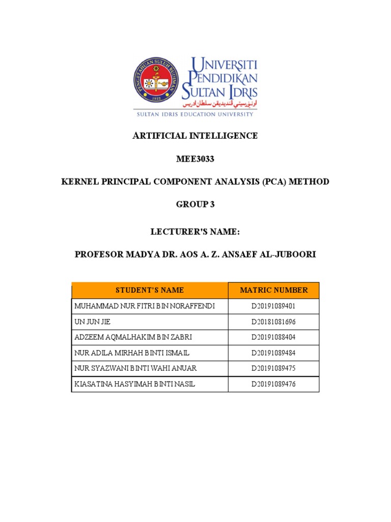 REPORT KERNEL PCA METHOD | PDF | Principal Component Analysis | Linear Map