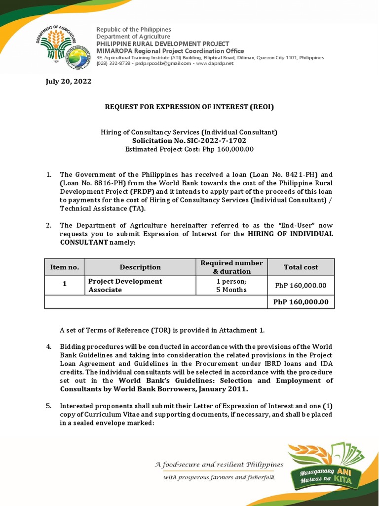 Reoi PRDP Mimaropa 2022-7-1702 Pda | PDF | Loans | World Bank