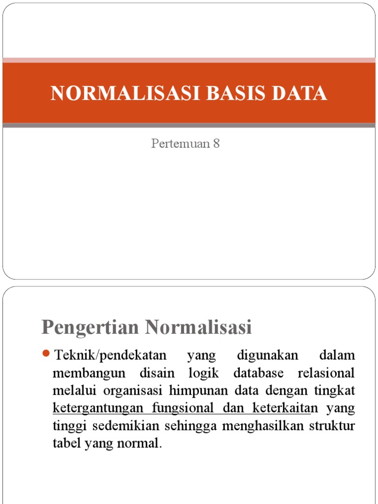 Pertemuan 9 - Normalisasi | PDF