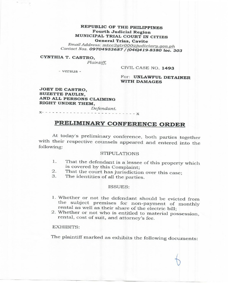 Preliminary Conference Order-24jun22 | PDF