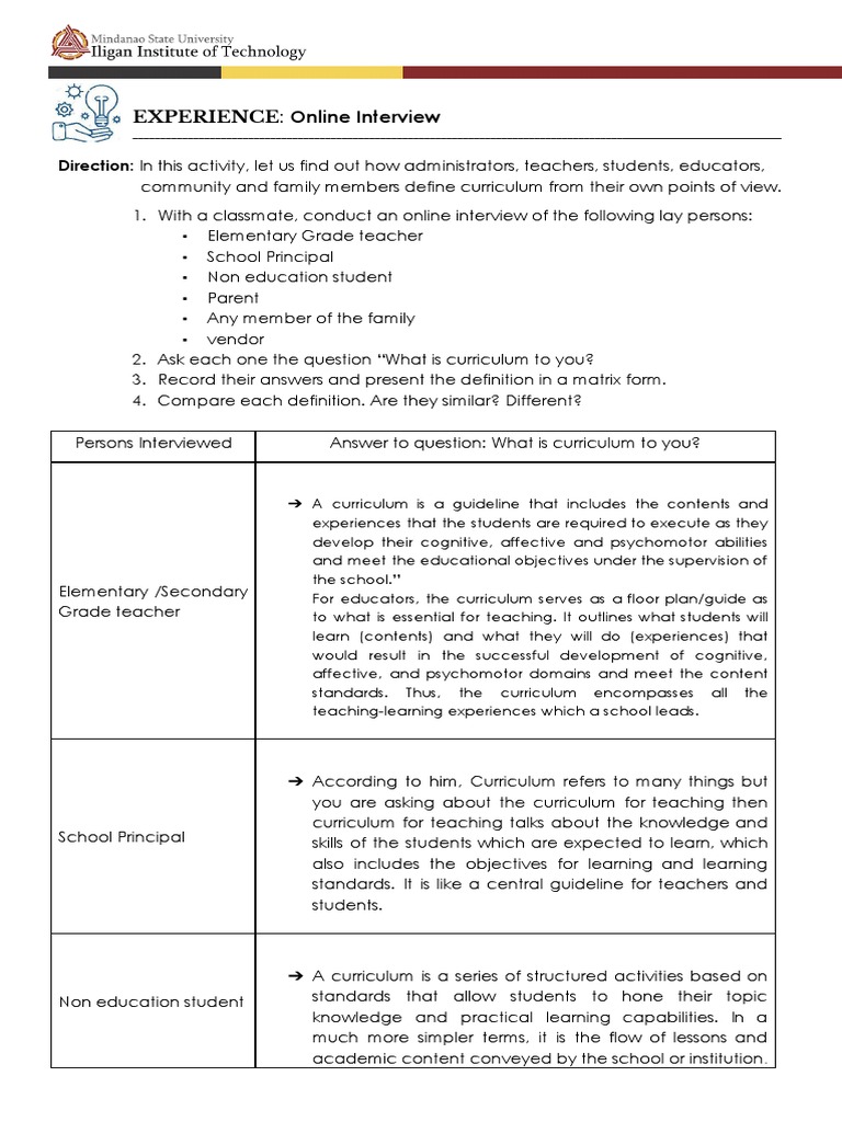 MODULE I Lesson 1 Activity - Sumanduran | PDF | Curriculum | Teachers