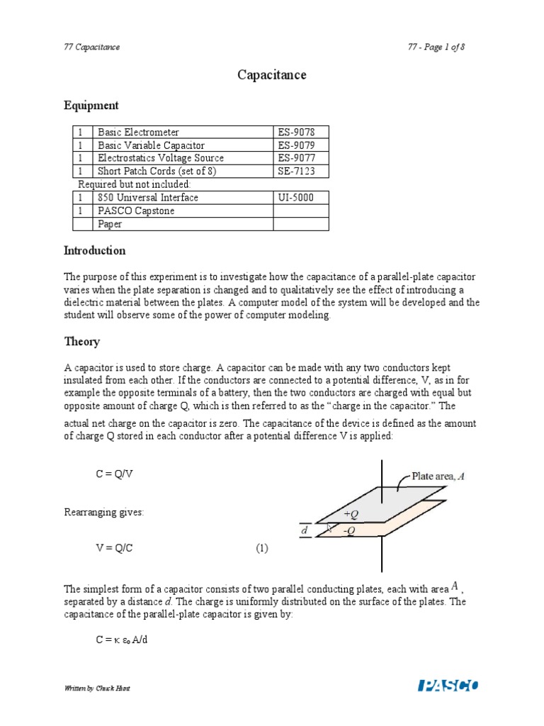 77 Capacitance | PDF | Capacitor | Capacitance