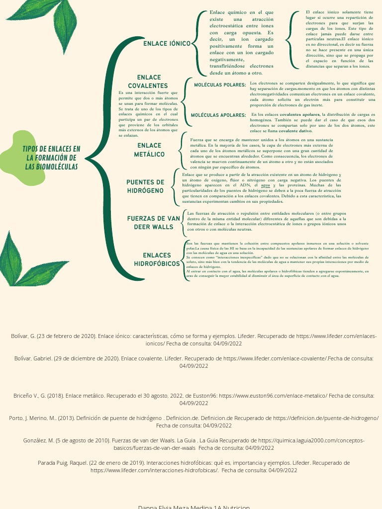 Tipos de Enlaces en La Formacionde Biomoleculas | PDF | Enlace químico ...