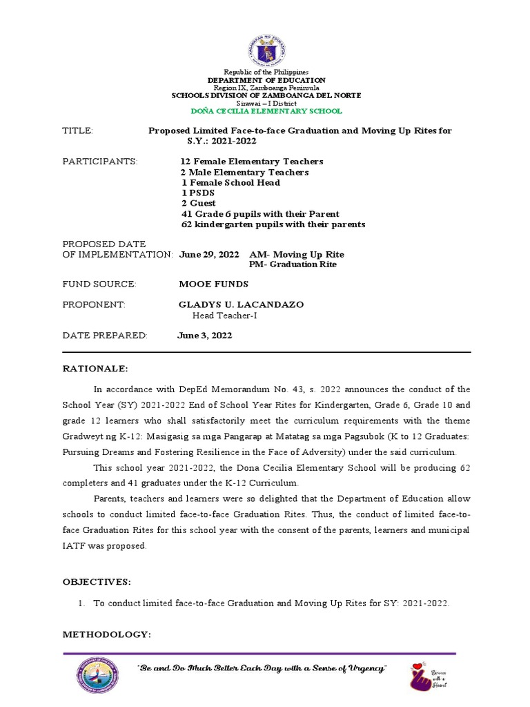 Limited Face-to-Face Graduation Proposal | PDF