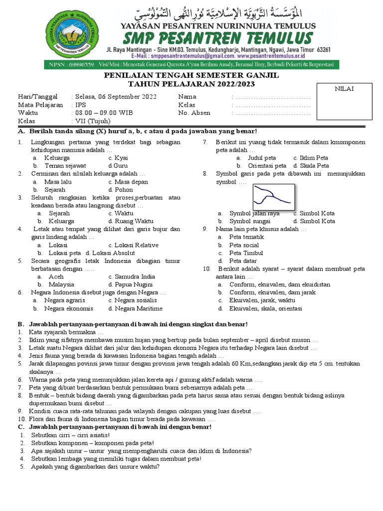 Soal PTS Ganjil Ips 7 | PDF