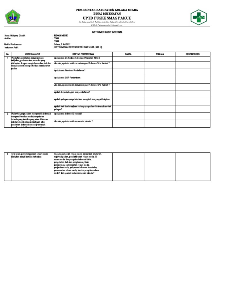RM Instrumen Audit | PDF