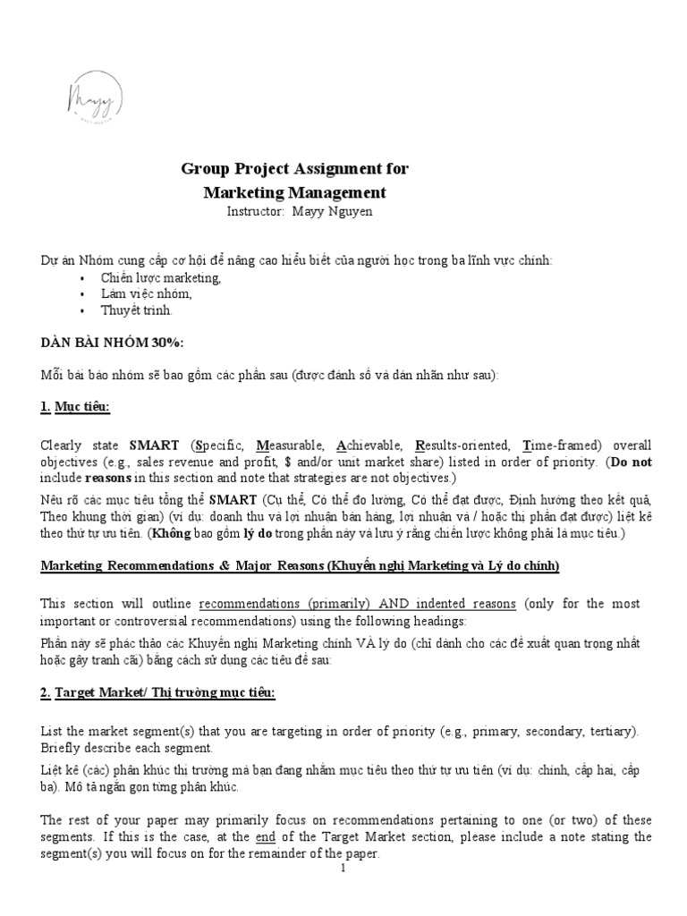 Group Project Assignment VNese | PDF
