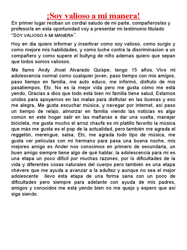 Soy Valioso A Mi Manera | PDF | Discriminación | Racismo