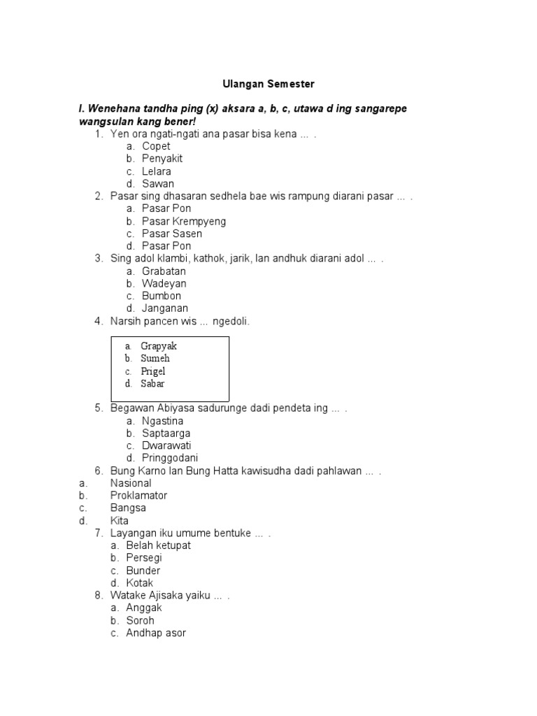 Ulangan Semester | PDF