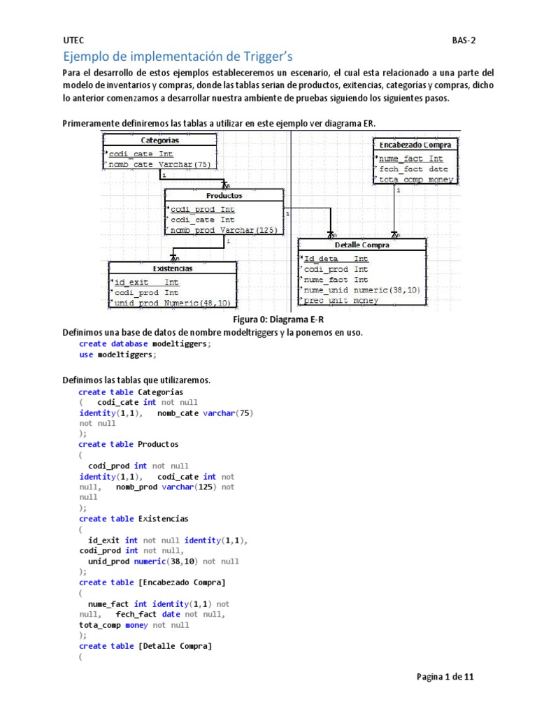 Implementación de triggers para actualizar tablas relacionadas en una base de datos de ...