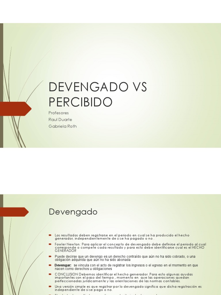 Devengado Vs Percibido | PDF | Devengo | Salario