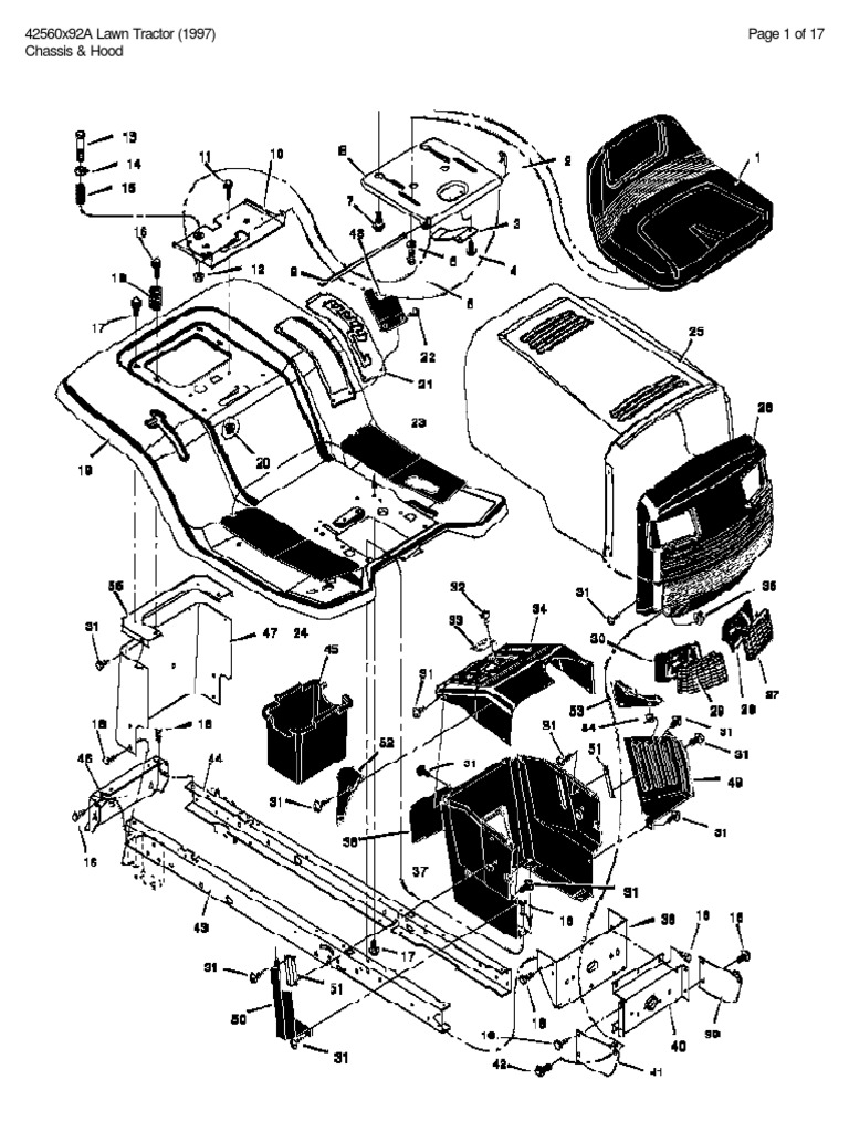 Murray Model 42560x92a Lawn Tractor (1997) Parts List | PDF | Axle | Screw