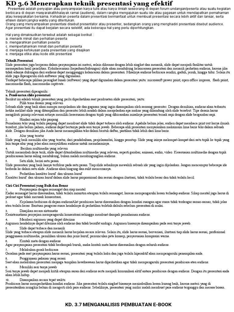Teknik Presentasi Efektif | PDF